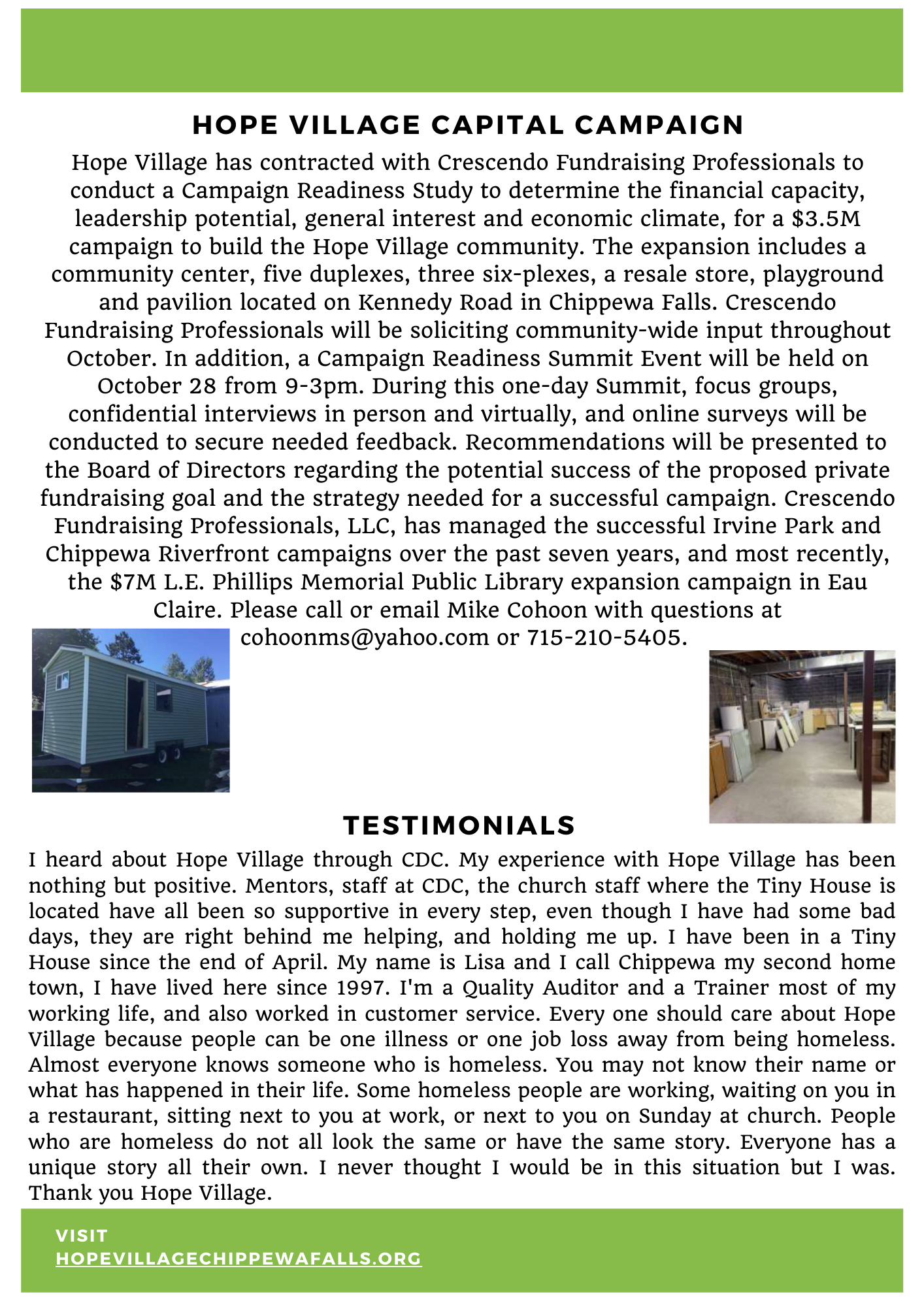 Newsletters – Hope Village